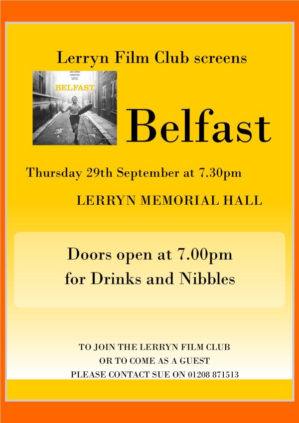 Lerryn Film Club - New season opens with the screening of Belfast : Lerryn